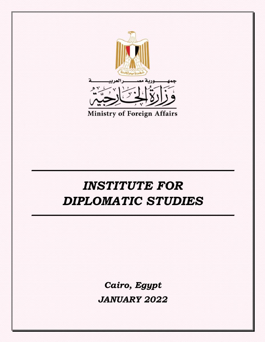 Brochure of the Institute for Diplomatic Studies – Egypt MFA Blog مدونة ...